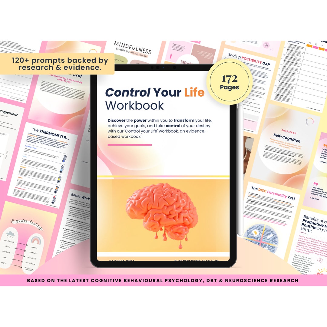 CBT Anxiety Journal Printable, Manage Worries Workbook, Anxiety ...