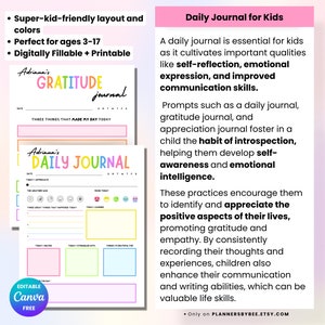 Kids Daily Journal, Printable Kids Journal, DIY Journal Pages, Workbook ...