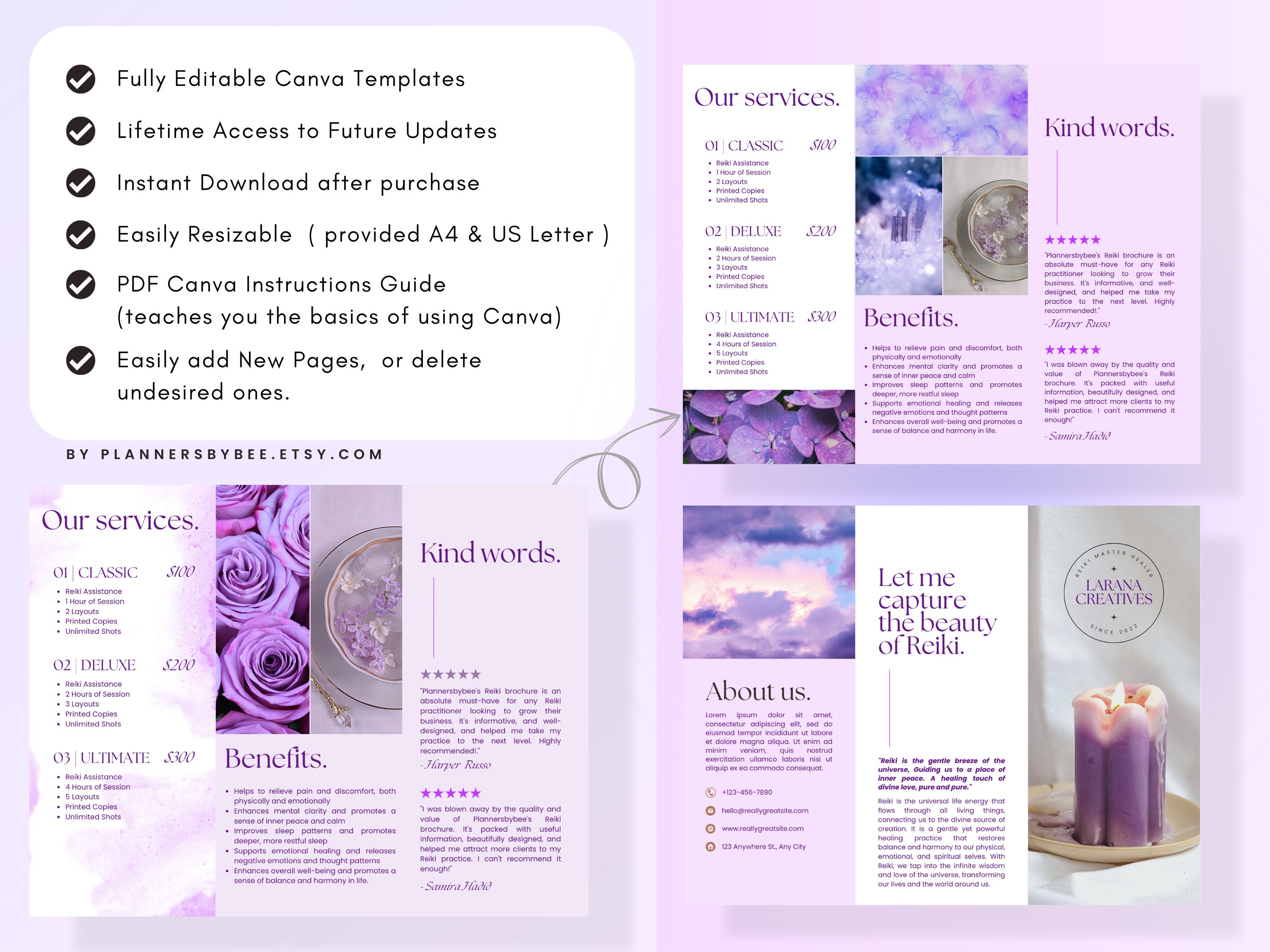 Reiki Brochure Canva Cards Reiki Info Brochure Reiki Healing - Etsy