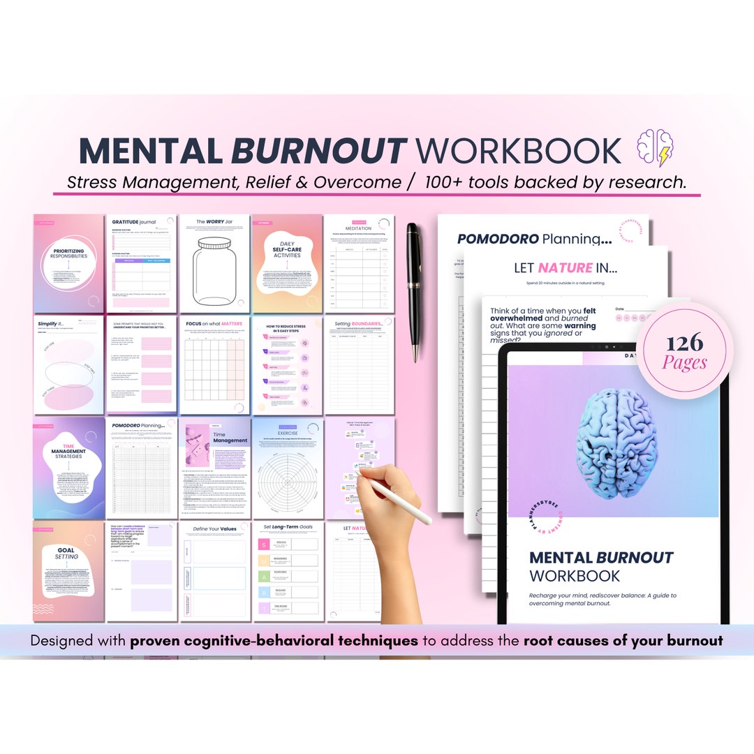 Anxiety Relief Journal, Stress Management Workbook, Mental Health ...