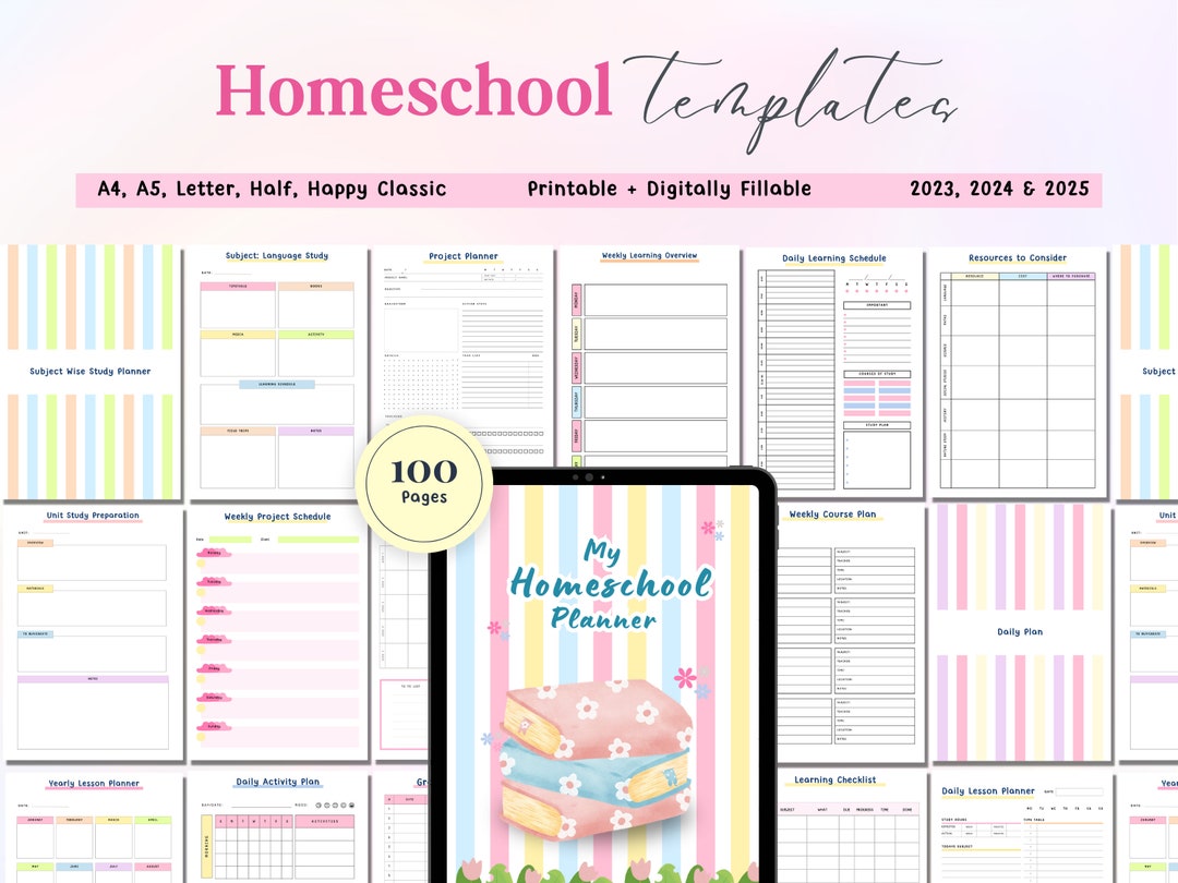 Homeschool Planner, Home School Teacher Planner, Printable Homeschool ...