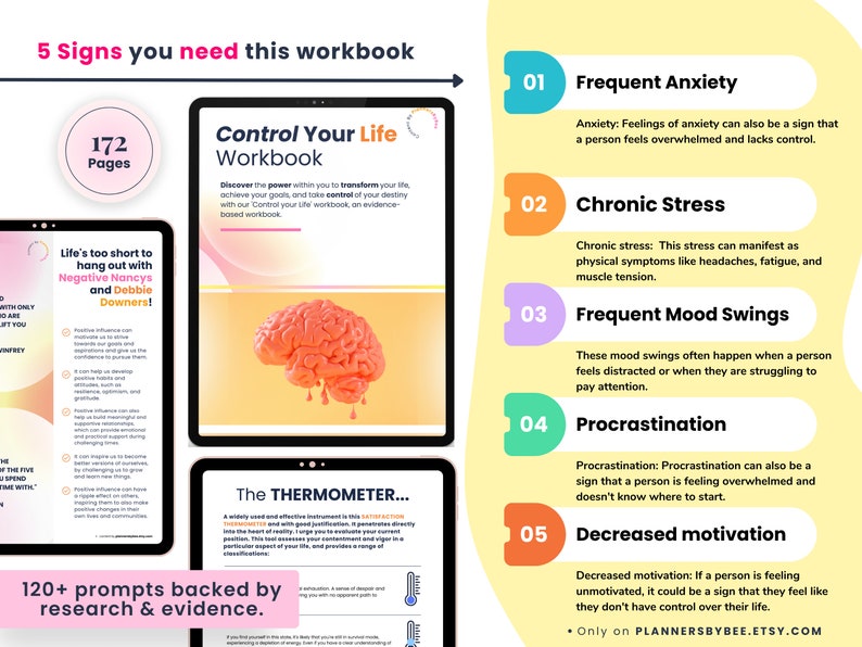 Therapy Worksheet Cognitive Exercises Stress Management - Etsy