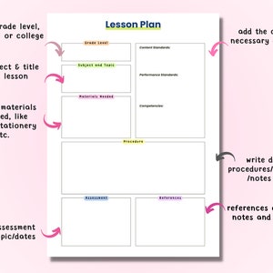 Lesson Plan Template, Lesson Planner Printable, Homeschool Teacher ...