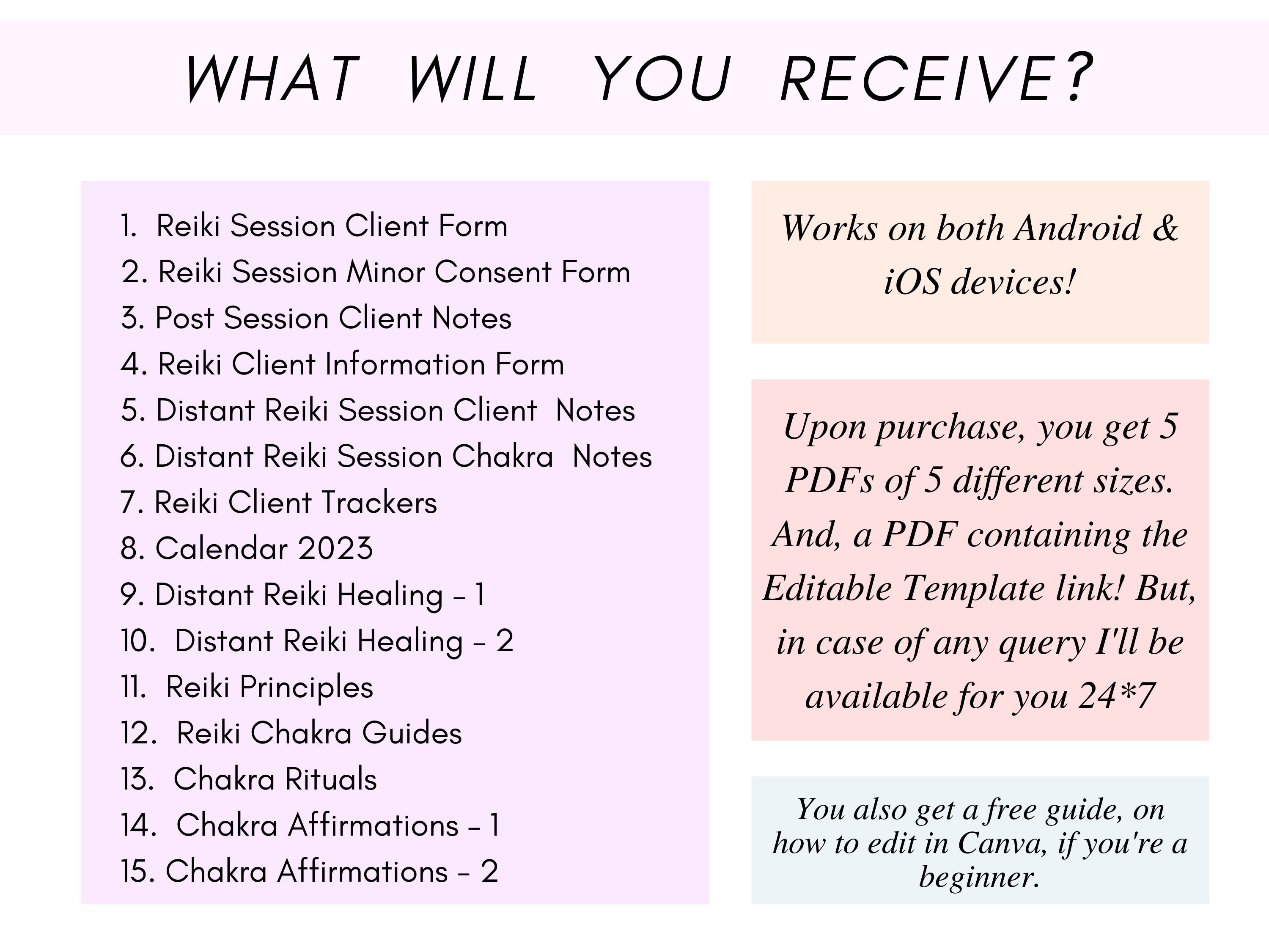 Reiki Post-session Form Bundle Reiki Session Form Bundle - Etsy Australia