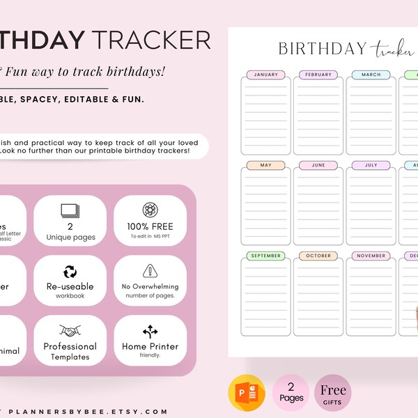 Birthday Tracker - Etsy