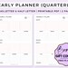 Yearly Planner Quarterly Goals Tasks & Reminders - Etsy