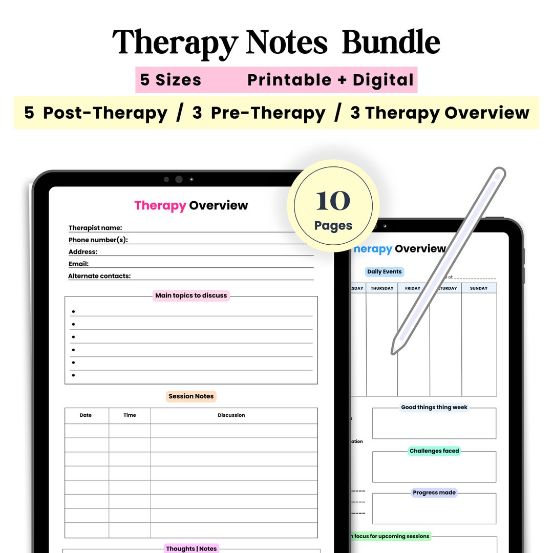 Therapist Note Sheets, Therapist Worksheet, Therapist Note Template ...