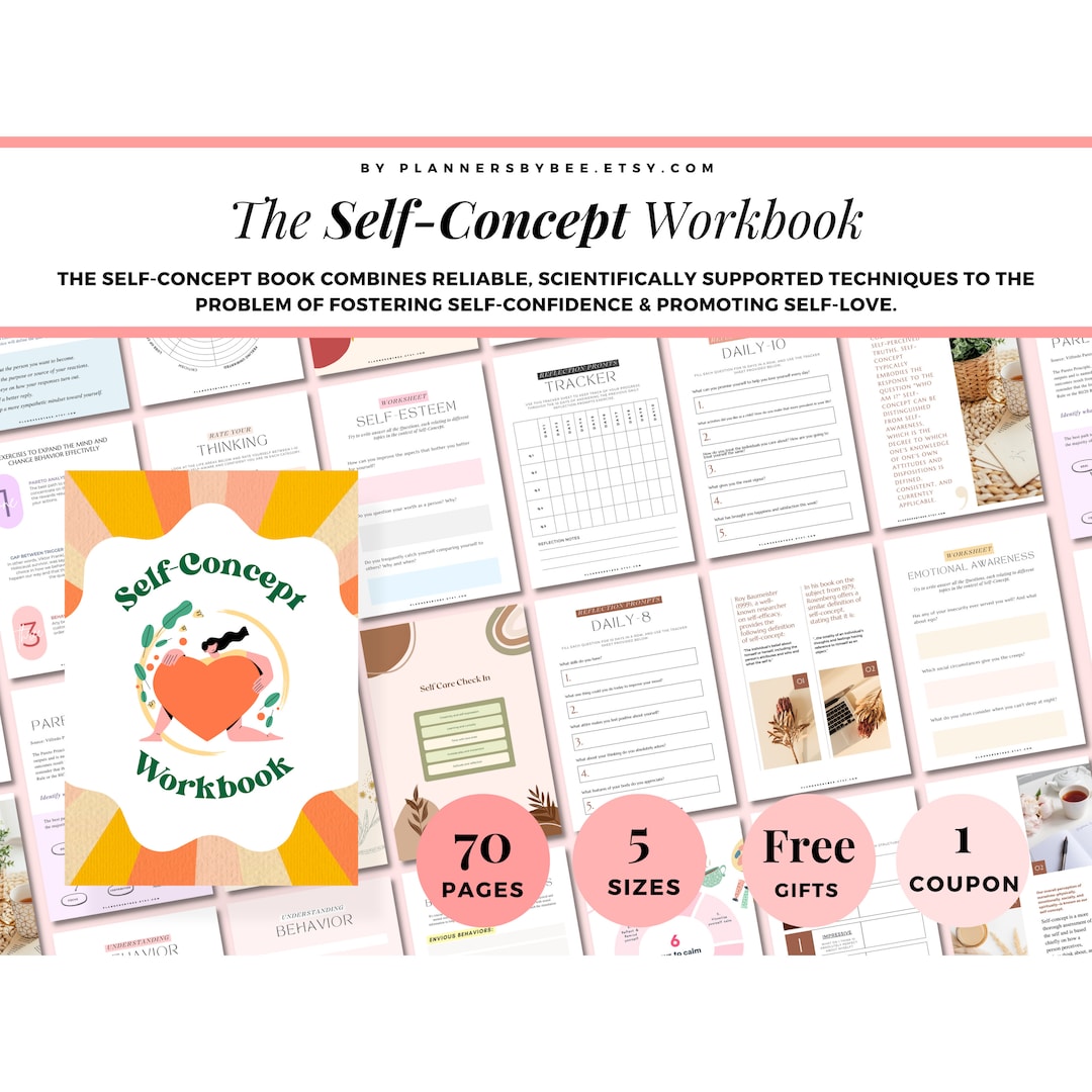 Self Concept Workbook, Self Love & Care Journal, Mindfulness Positive ...