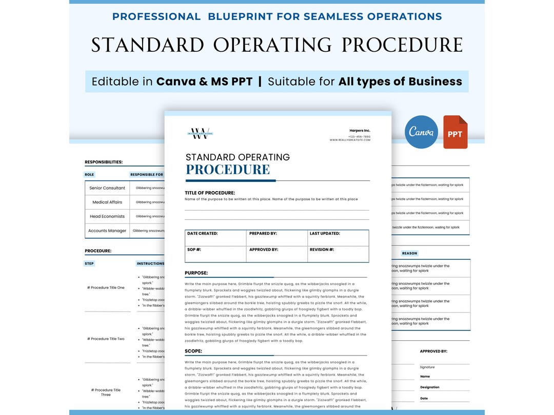Modelo de Procedimento Operacional Padrão, SOP, Detalhes do Projeto ...