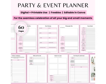 Party Planner Printable Planner Event Planner Event Planning Template ...