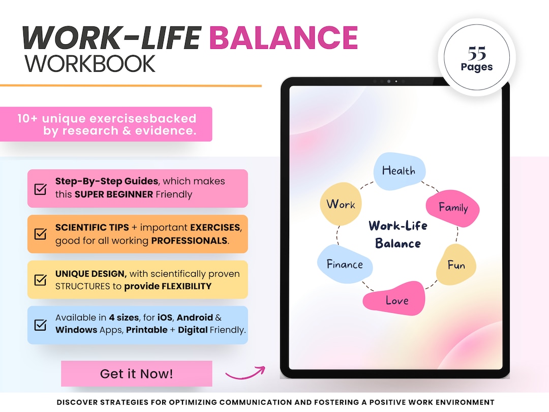 Work Life Balance: Improve Work & Life Planner, Time Management, Mental ...