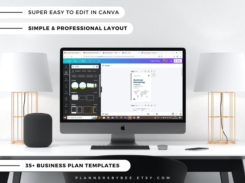 Canva Business Plan Template Startup Business Plan Overview - Etsy