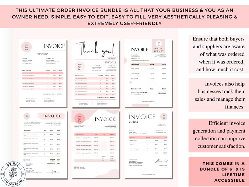 Pink Order Form Template, Order Invoice Canva, Small Business Forms ...