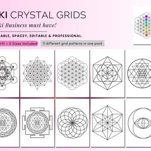 Reiki Grid, Printable Reiki Grid, Digital Reiki Grid, Crystal Healing Grids, Crystal Grids ...