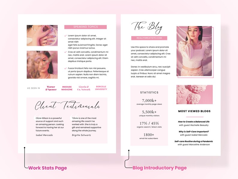 6 Page Media Kit Template Rate Card Template Influencer - Etsy