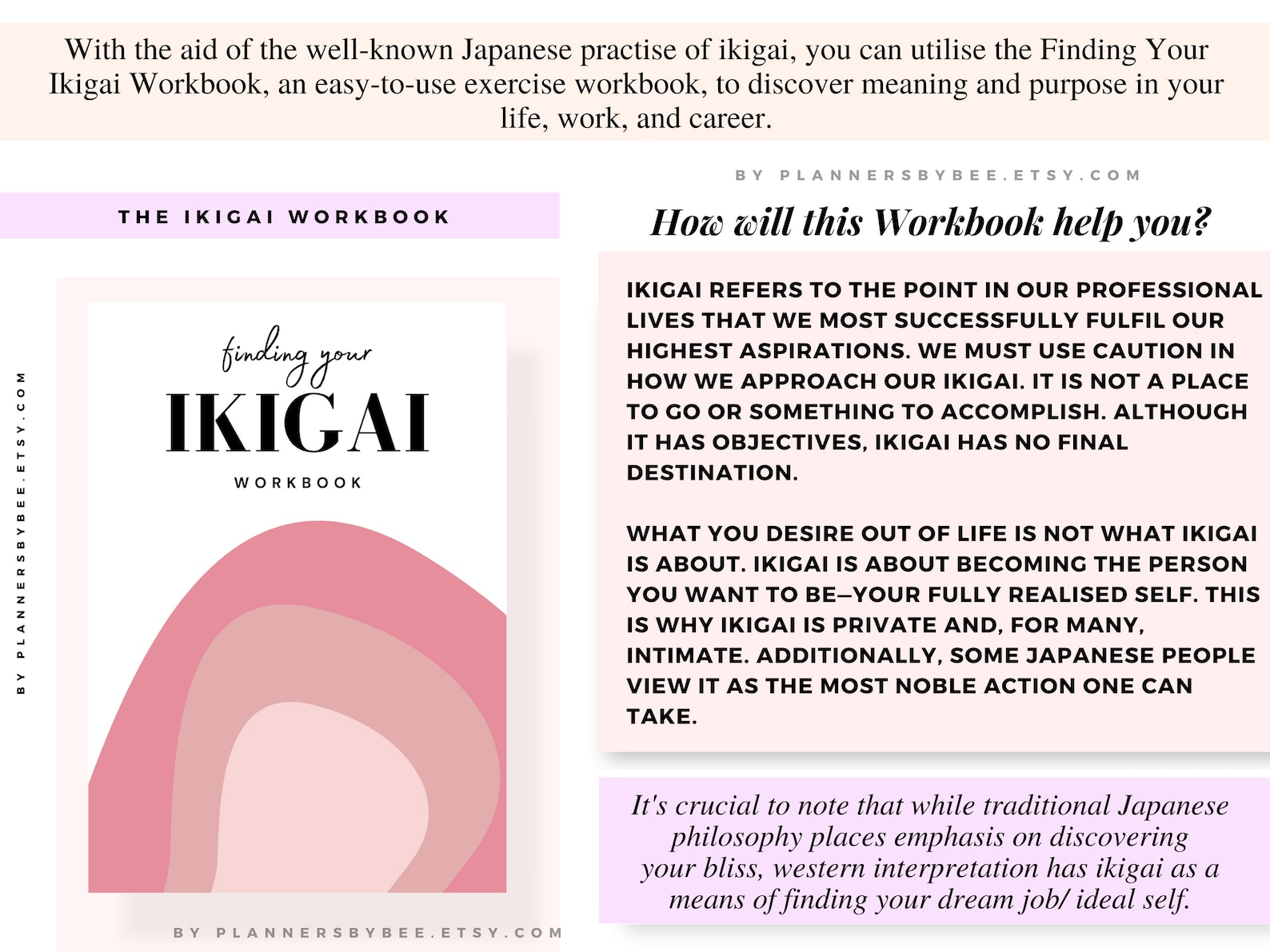 Ikigai Workbook Best Work & Career Planner Self-work - Etsy