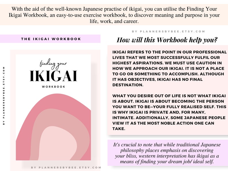 Ikigai Workbook Best Work & Career Planner Professional - Etsy