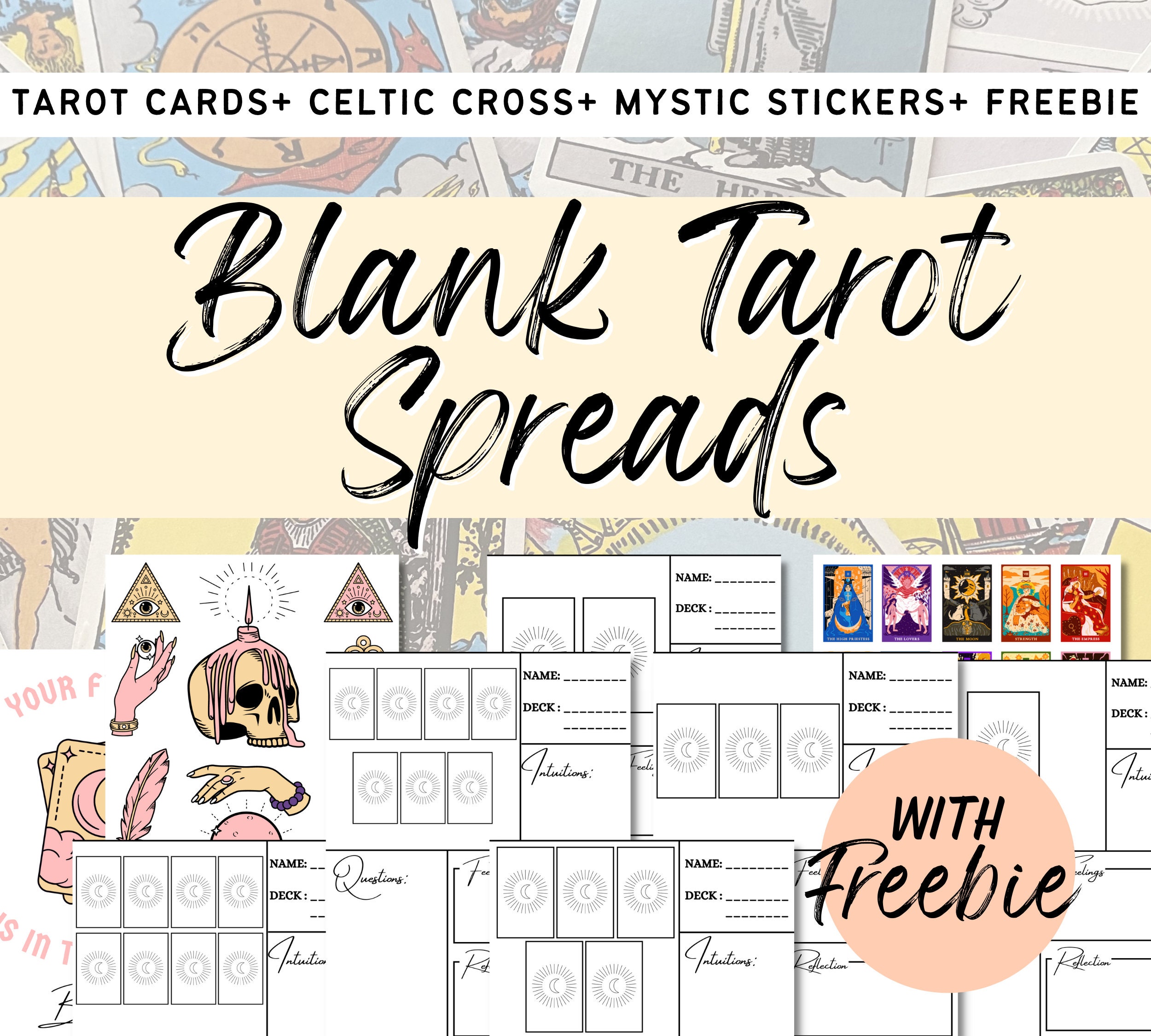 Tarot Workbook Tarot Blank Spreads Tarot Book of Shadows | Etsy