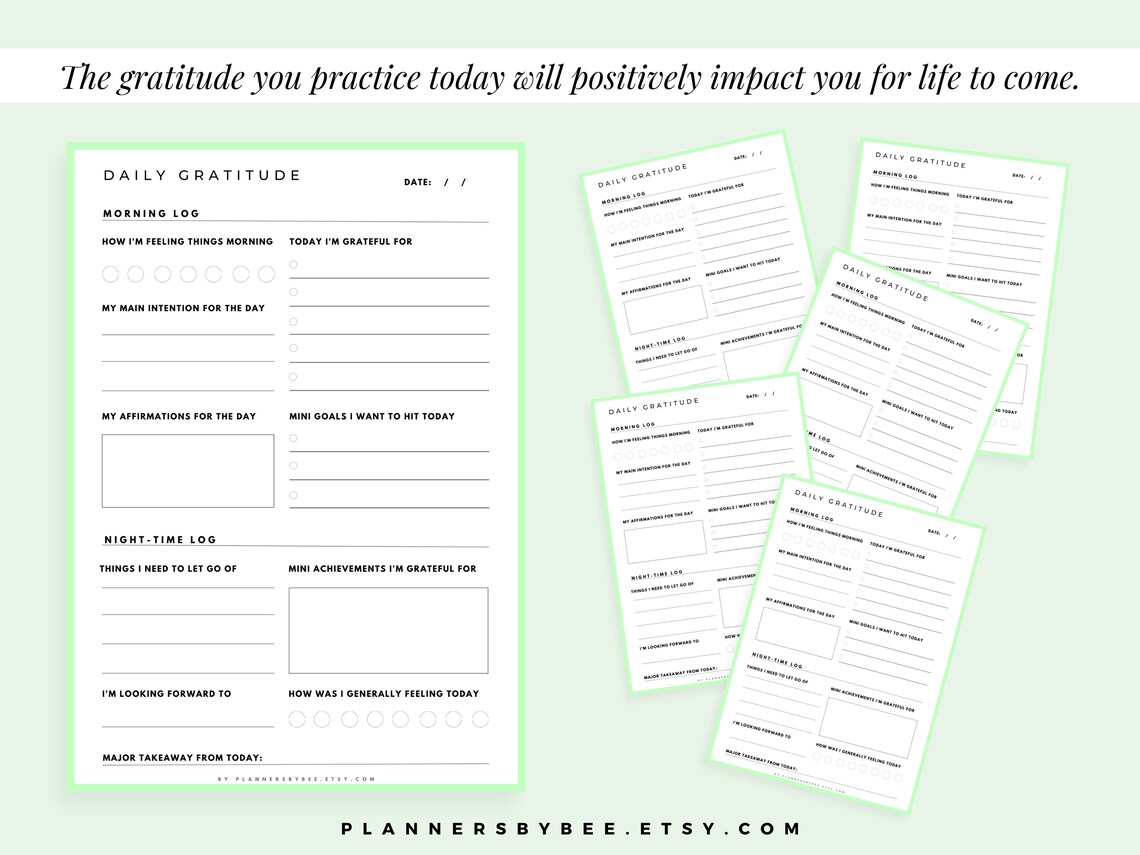 Gratitude Journal Printable Mindfulness Log Gratitude - Etsy