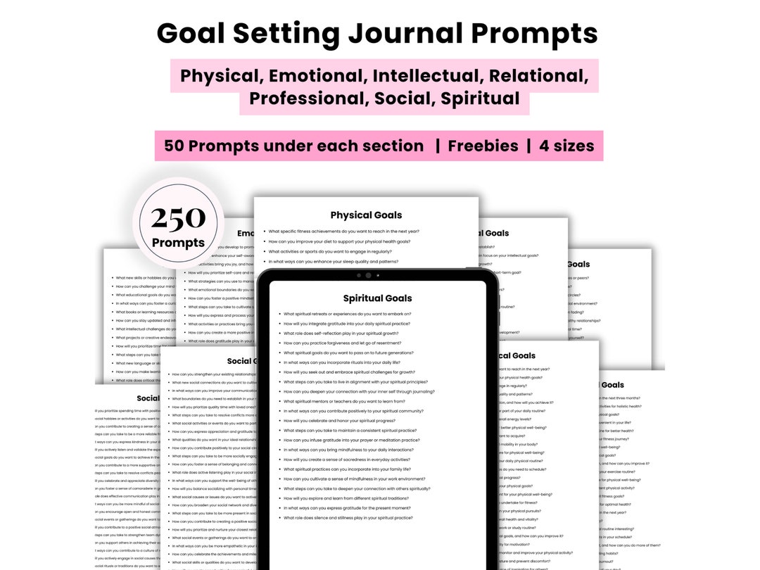 Goal Setting Prompts Journal, Goals Planner, Goals Tracker, Goals ...