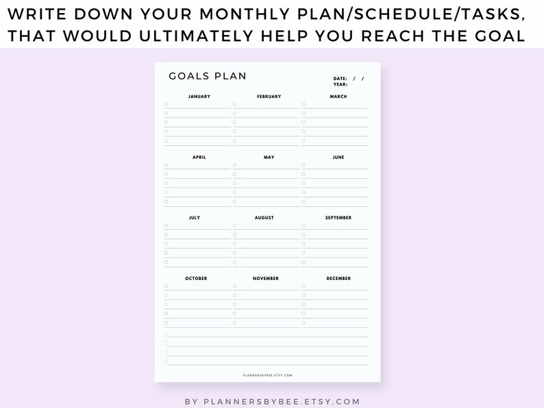 Top 4 Yearly Goals Planner Goal Setting Goal Planning - Etsy