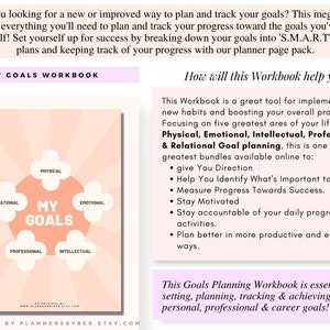 Life Goals Planner, Best Goal Setting Digital Printable Workbook ...