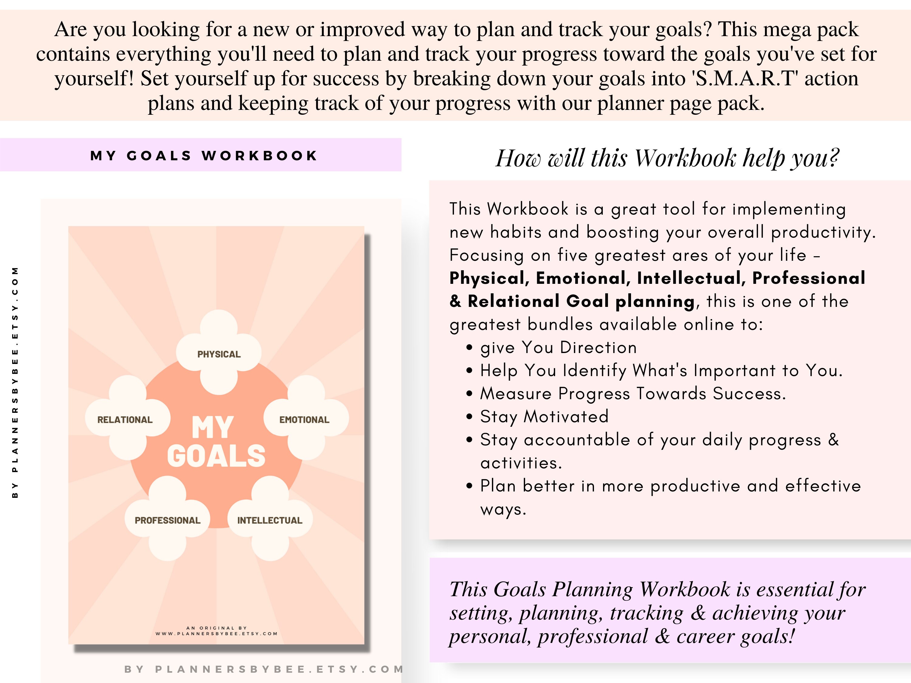 Life Goals Planner Best Goal Setting Digital Printable - Etsy