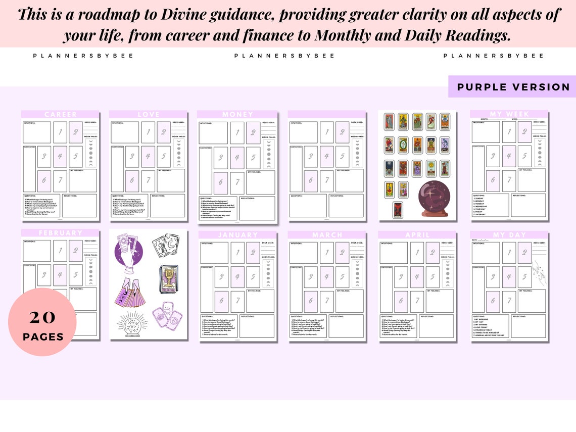 Tarot Workbook Tarot Deck Printable Tarot Journal Bundle Tarot - Etsy