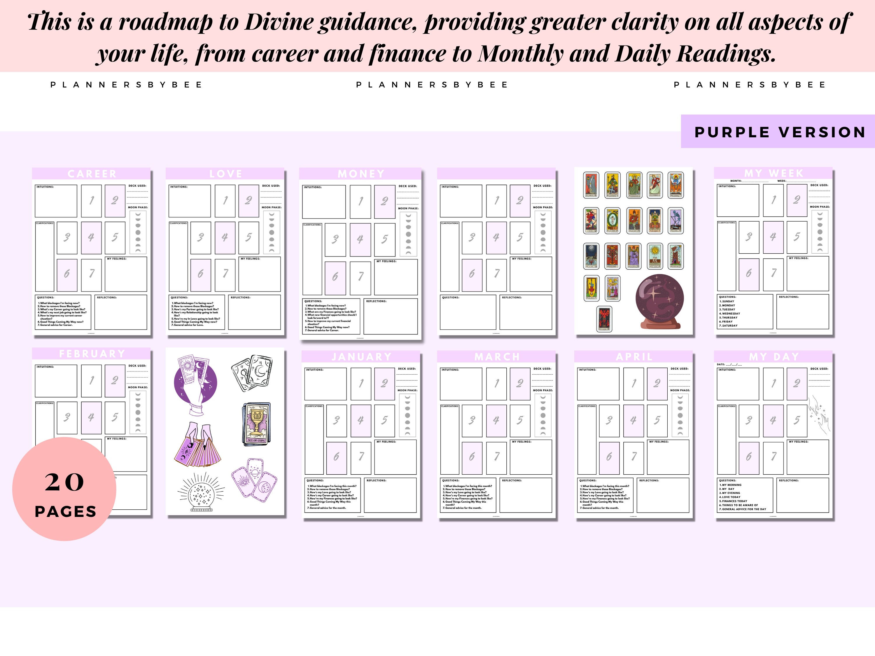 Tarot Workbook Tarot Deck Printable Tarot Journal Bundle - Etsy