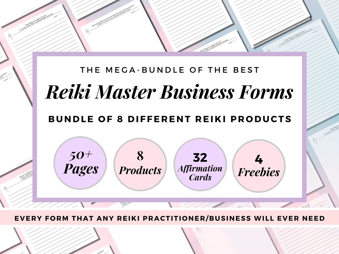 Reiki Business Forms Bundle Reiki Client Forms Template Reiki Master ...