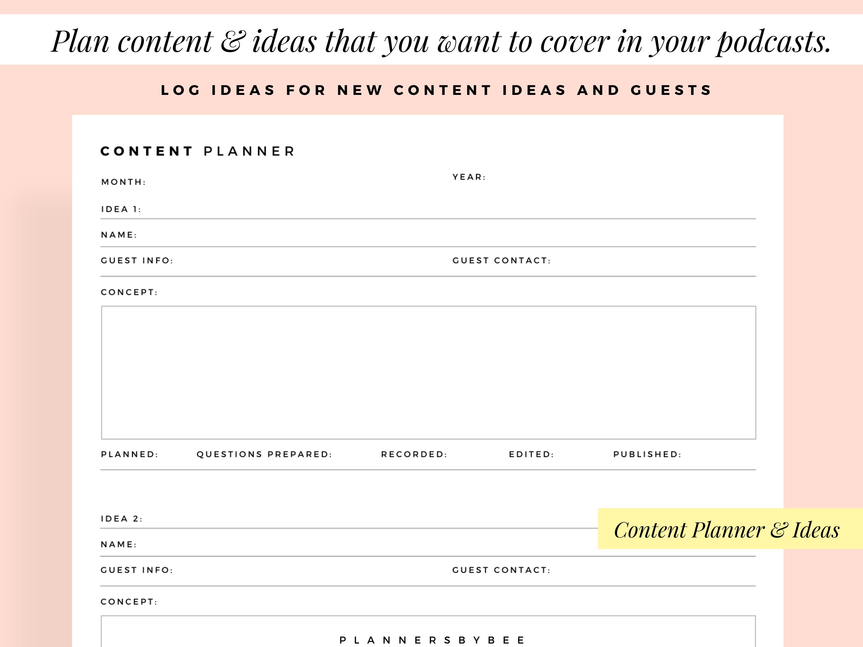 Podcast Tracker Editable Podcast Template Bundle Printable - Etsy