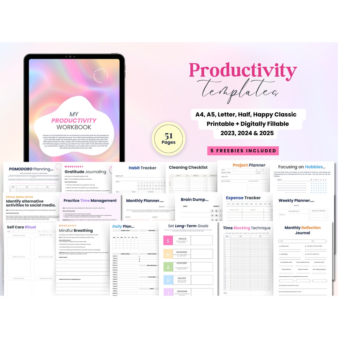 Productivity Planner Templates, Planner Template, Vision Planner, Goal ...