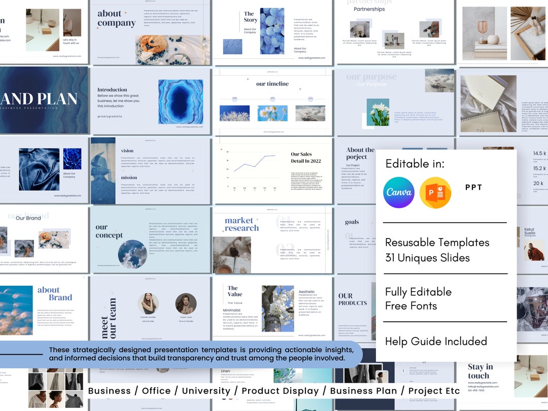 Blue Powerpoint Presentation Template, Business Pitch Deck Template ...