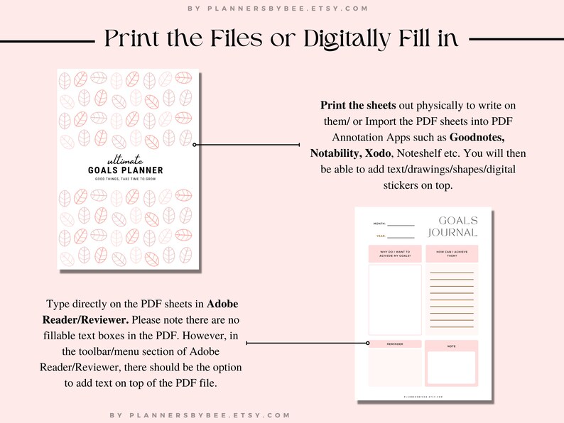 Personal & Career Goals Guide Kit Goal Planning Workbook - Etsy