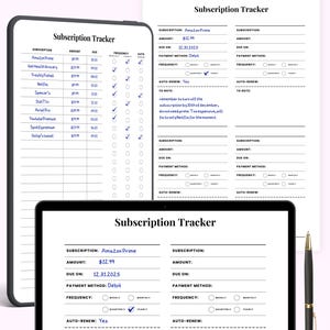 Subscription Tracker Printable, Membership Checklist, Expense Tracker ...