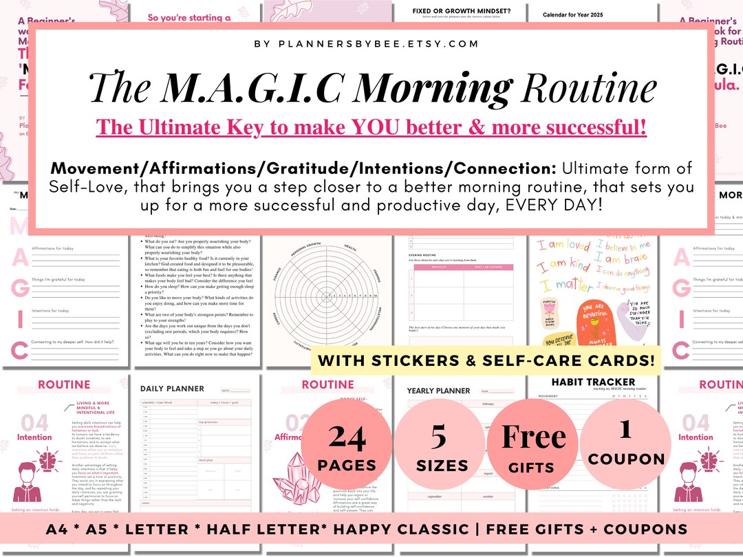 Morning Routine Planner, Daily Routine Journal, Self Love Planner, Self ...