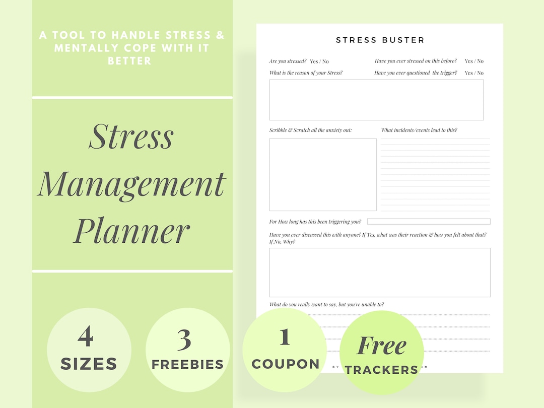 Daily Stress Management Printable Worksheet, Mental Health Planner ...