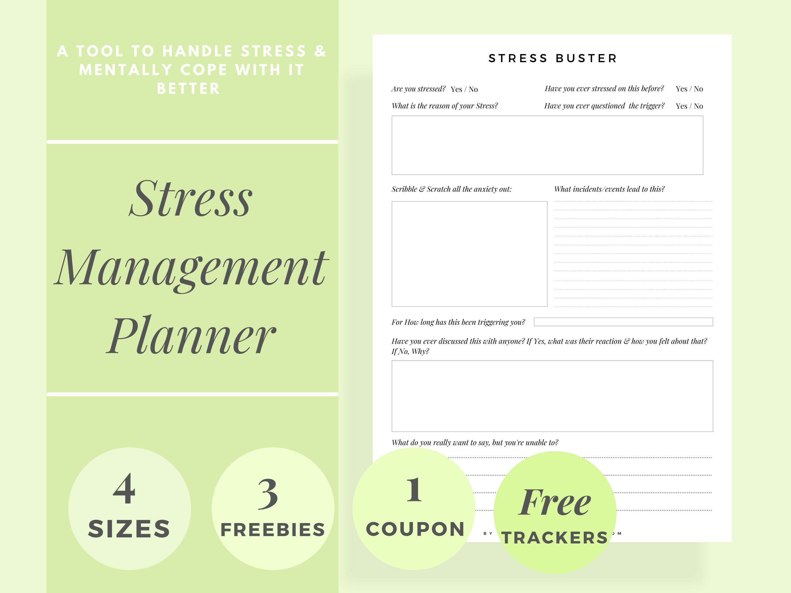 Daily Stress Management Printable Worksheet Mental Health - Etsy