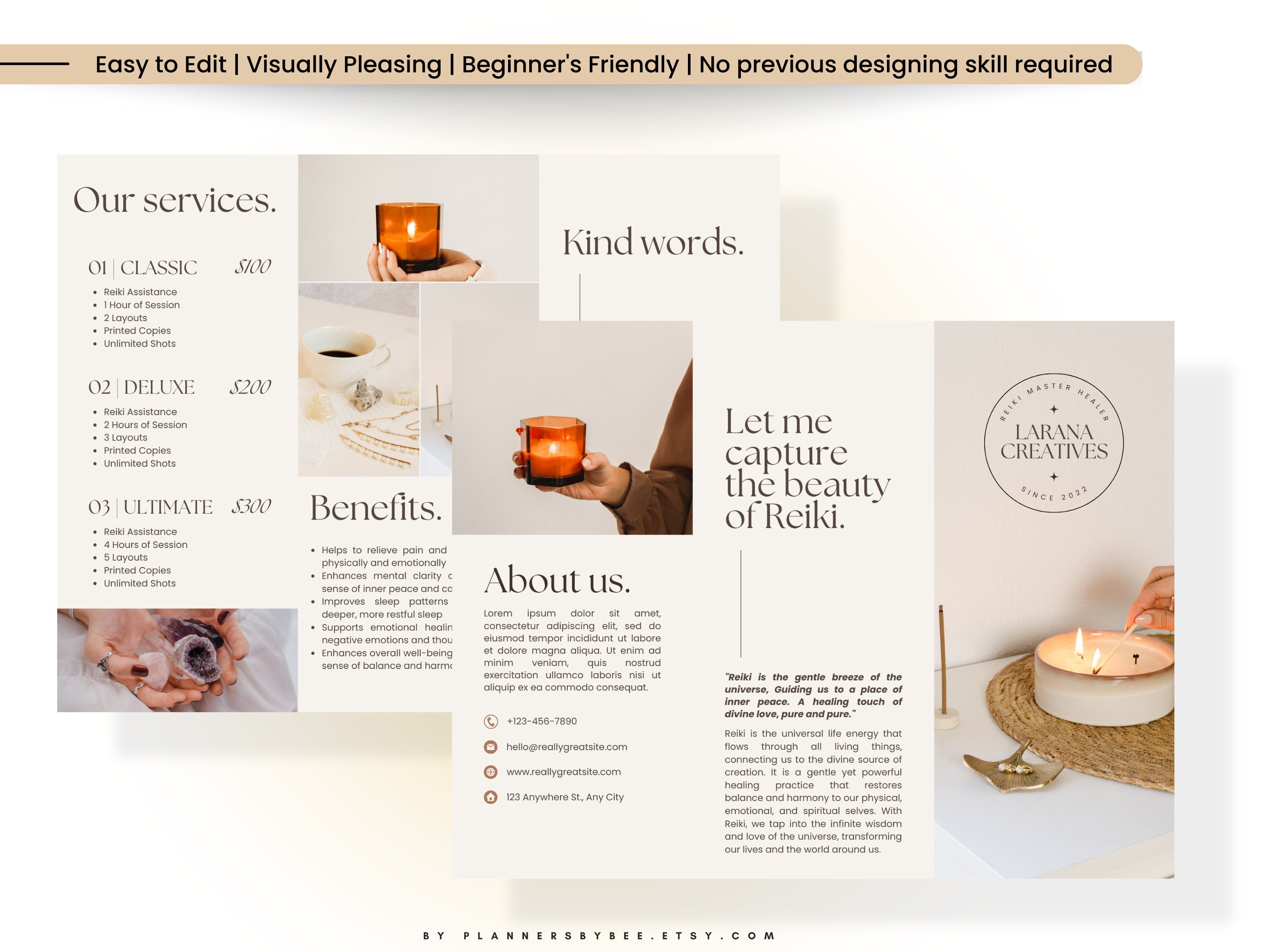 Reiki Brochure Canva Reiki Info Brochure Reiki Healing - Etsy