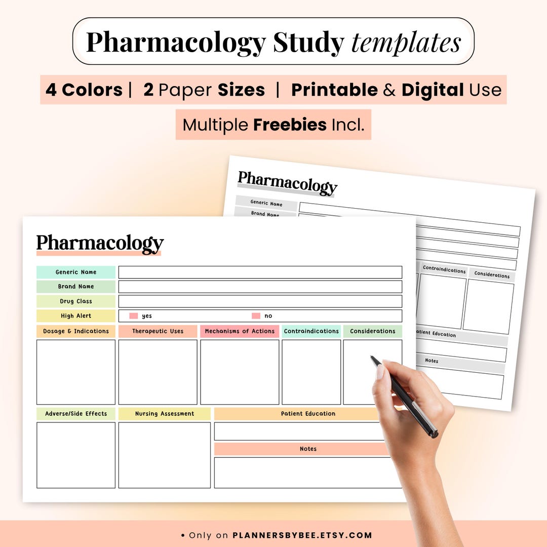 Pharmacology Study Bundle: Pharma Templates, Nurse Note Sheets, FNP ...