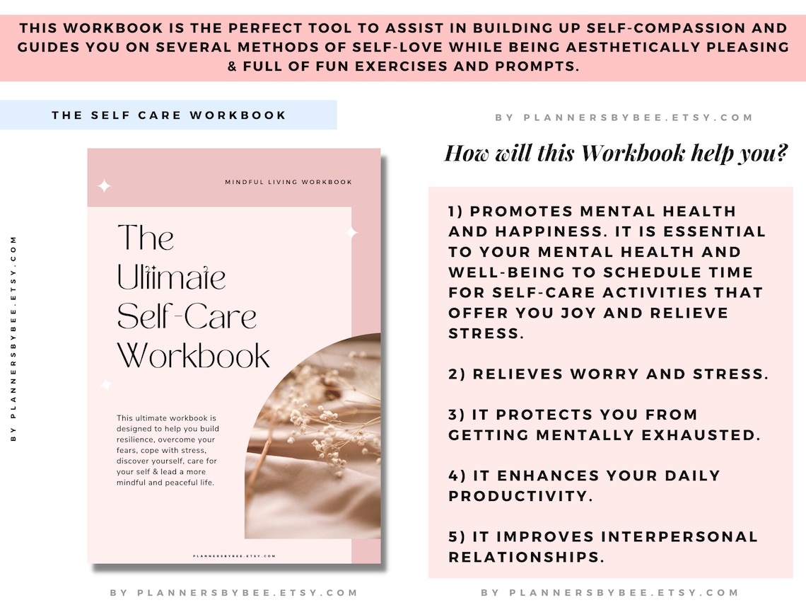 Self Care Workbook Self Care Routine Daily Gratitude - Etsy