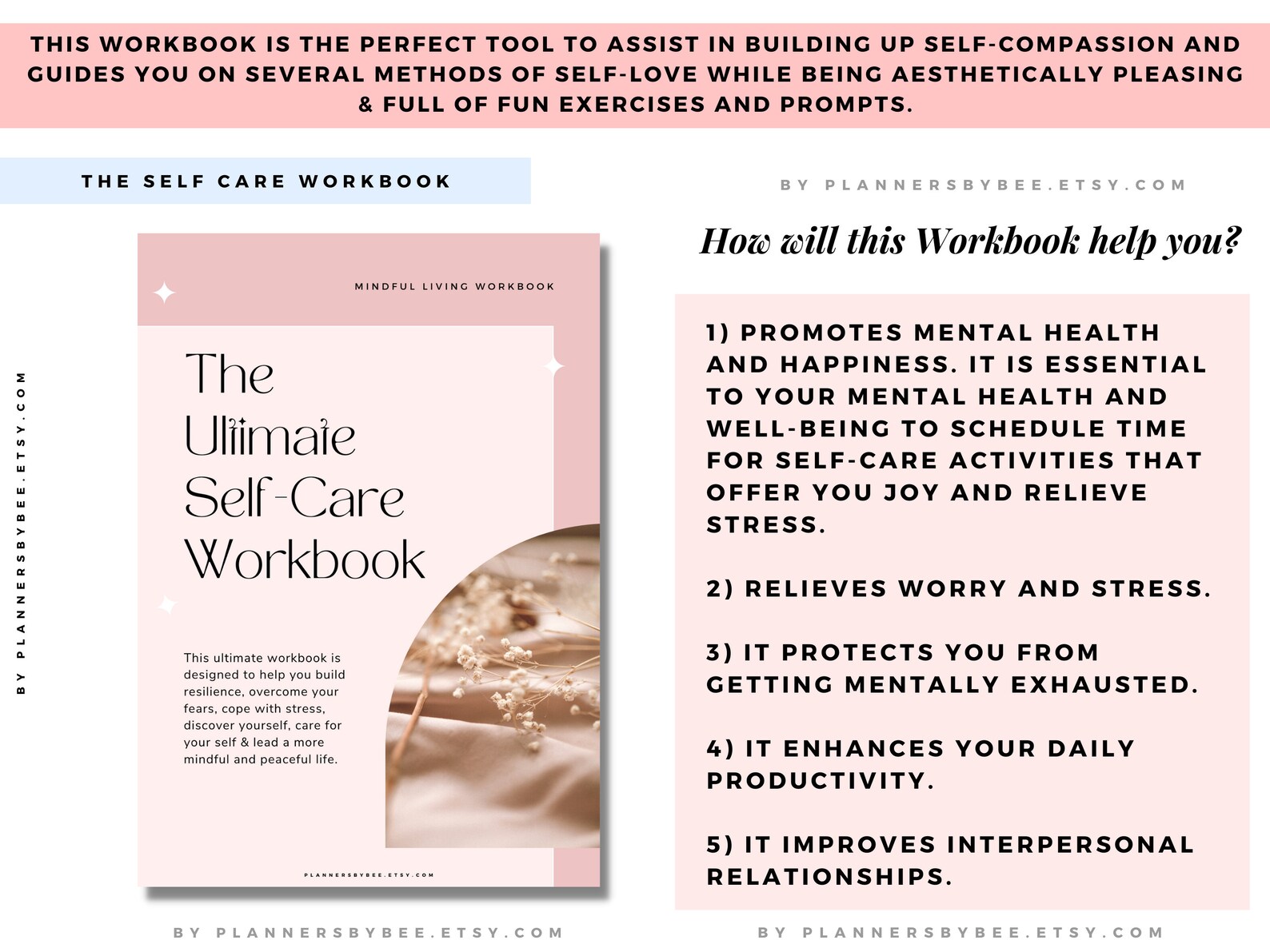Self-care & Personal Growth Workbook Productivity Confidence - Etsy