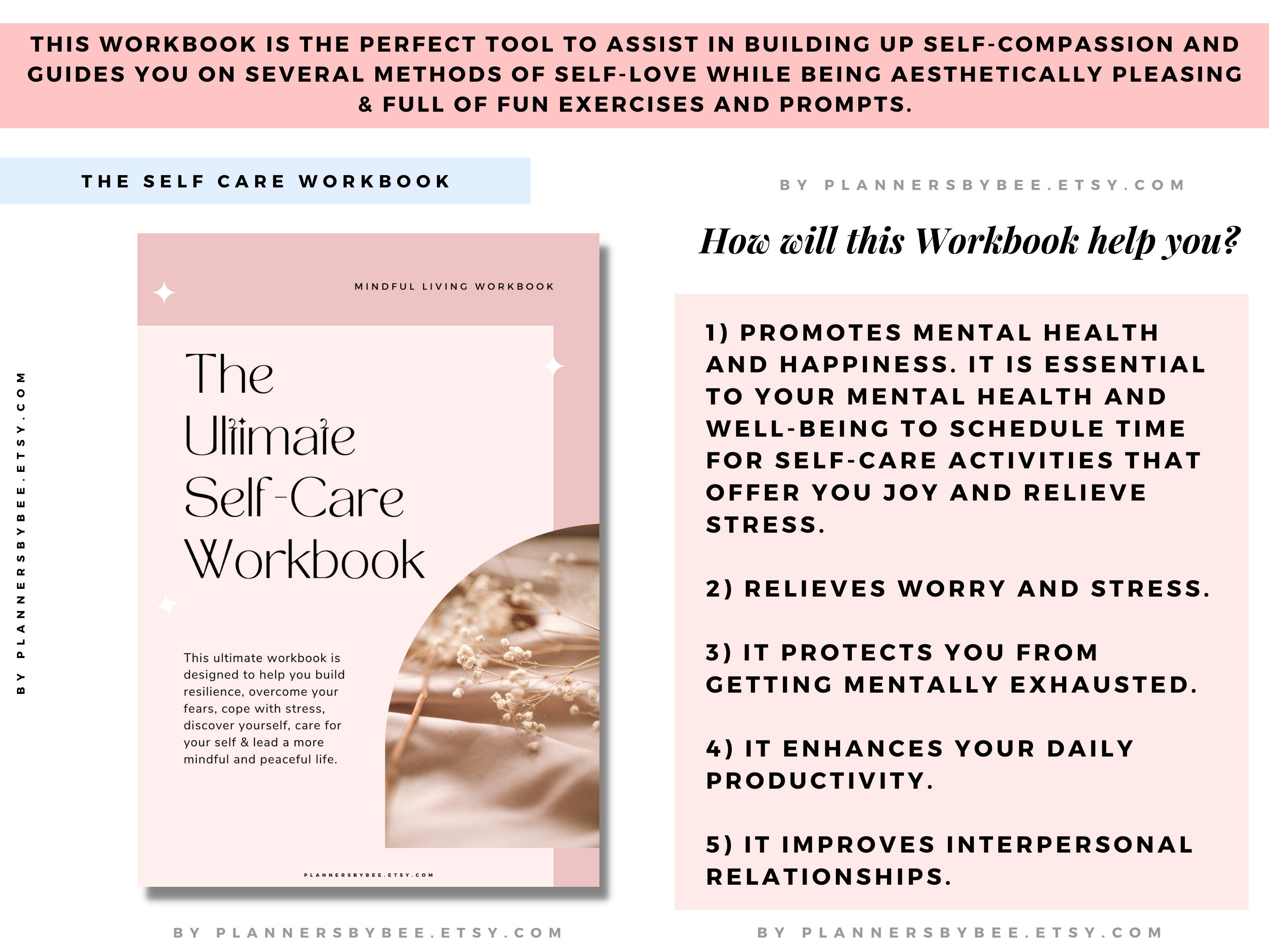 Self-care & Personal Growth Workbook Productivity Confidence - Etsy