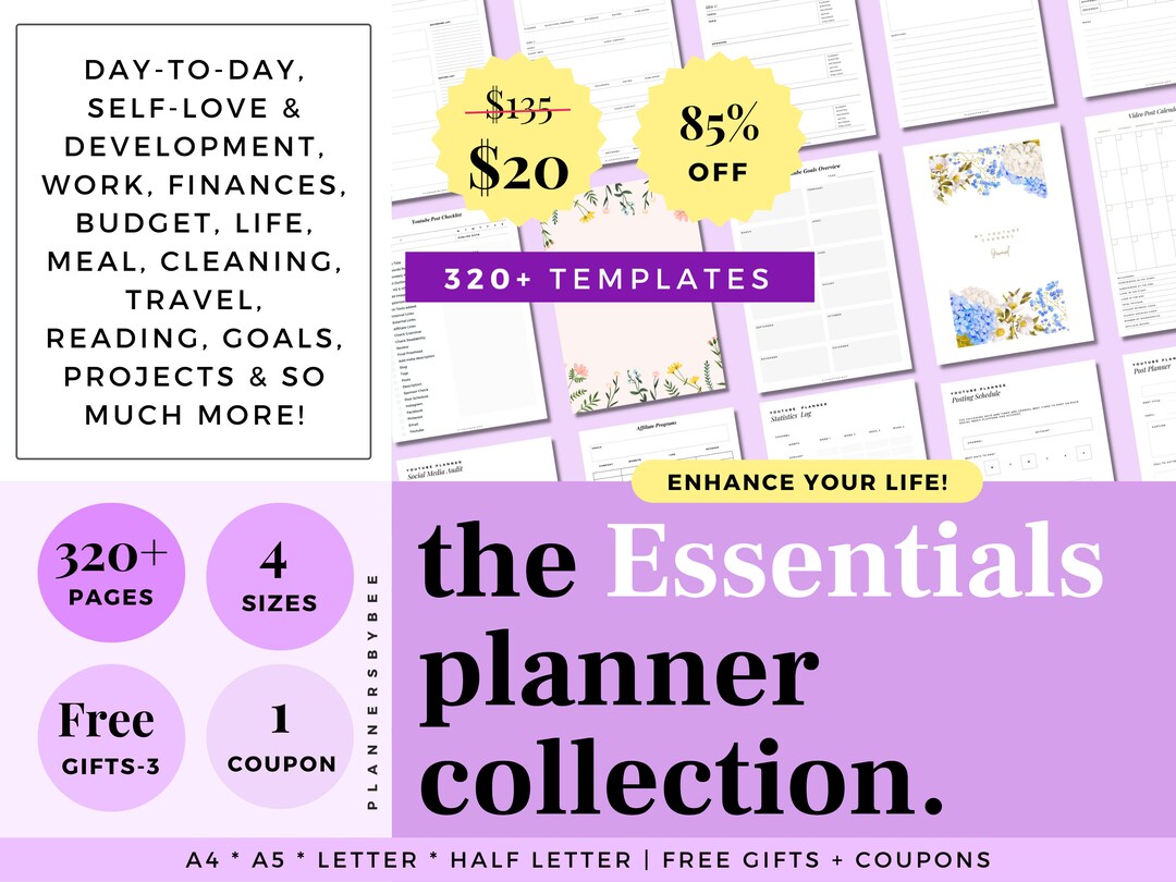 Life Planner Printable, Printable Planner Bundle, Productivity, 2025 ...