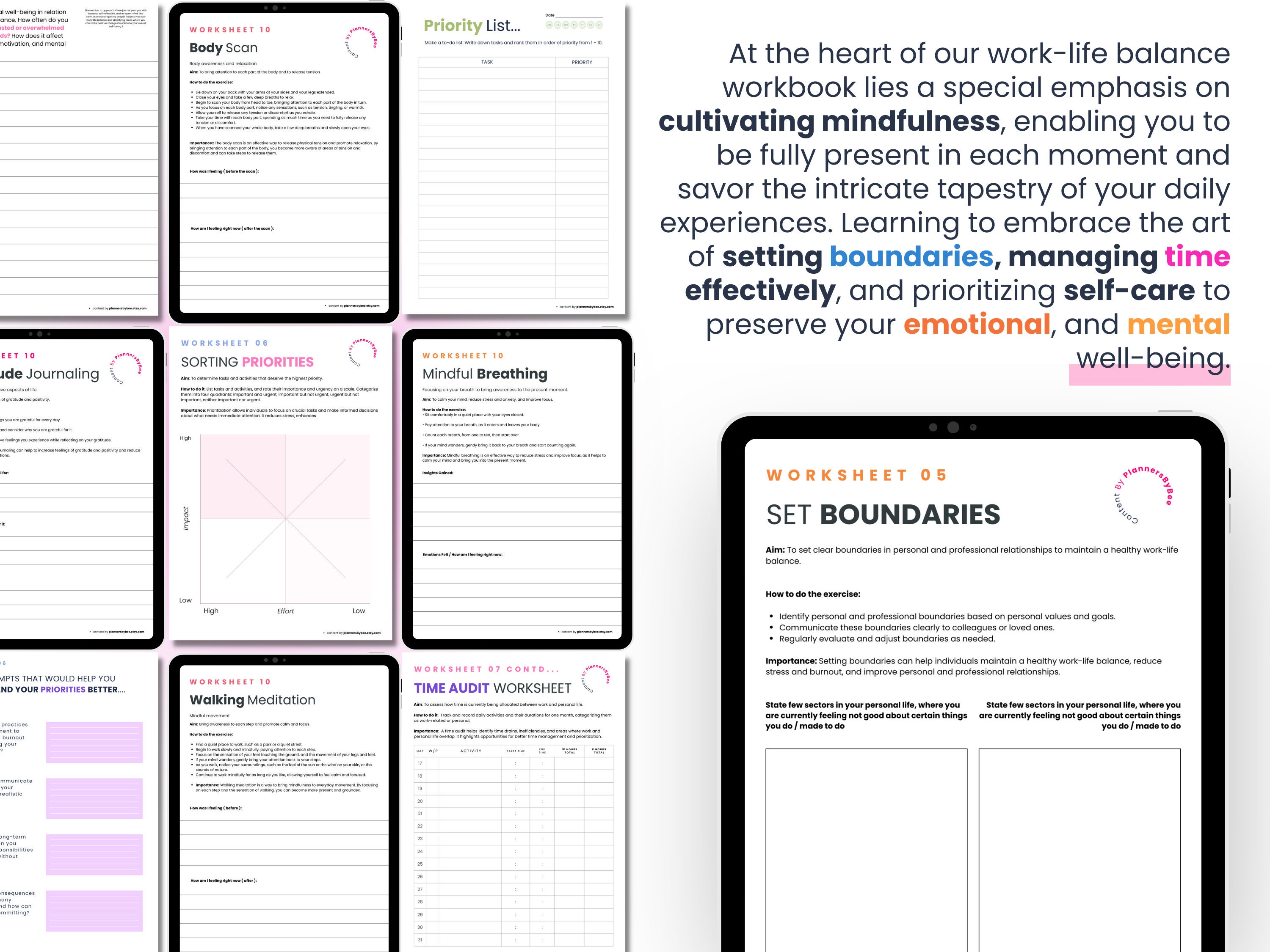 Work Life Balance Workbook Life Planner Productivity - Etsy