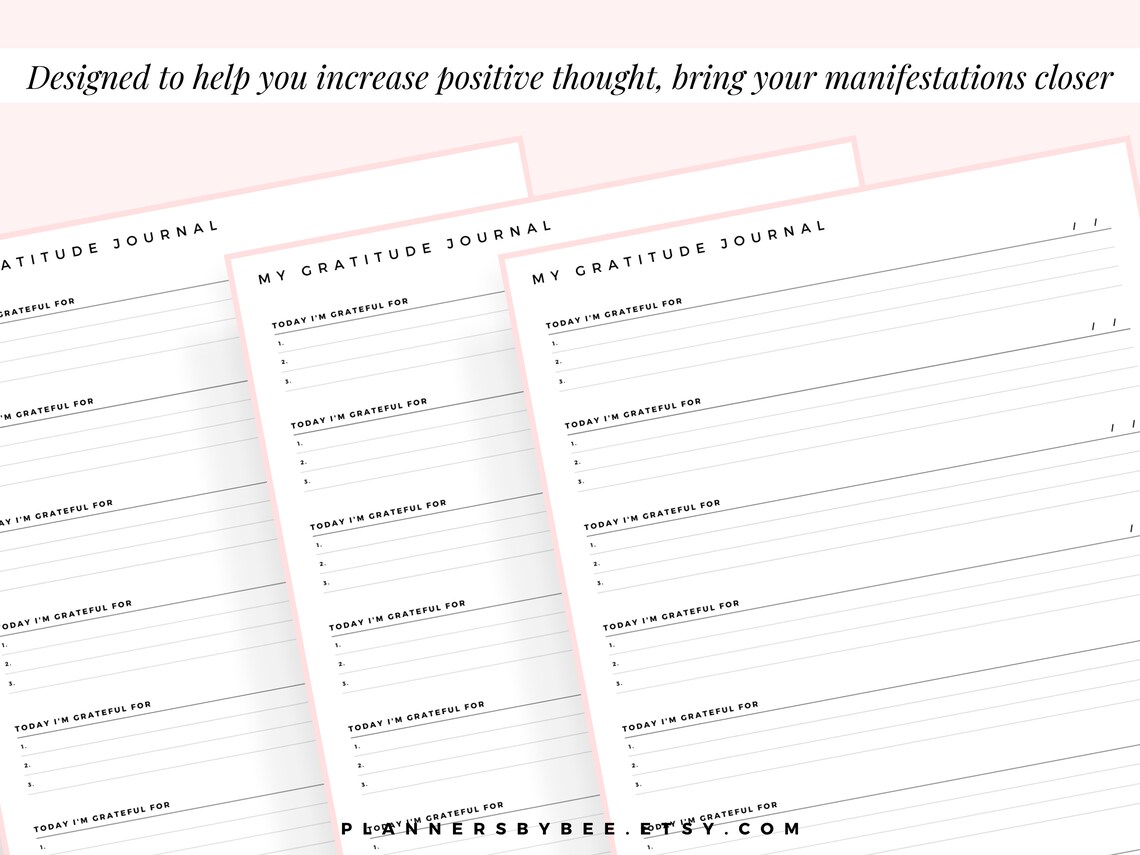 Gratitude Journal Printable Daily Mindful Journal Manifest | Etsy