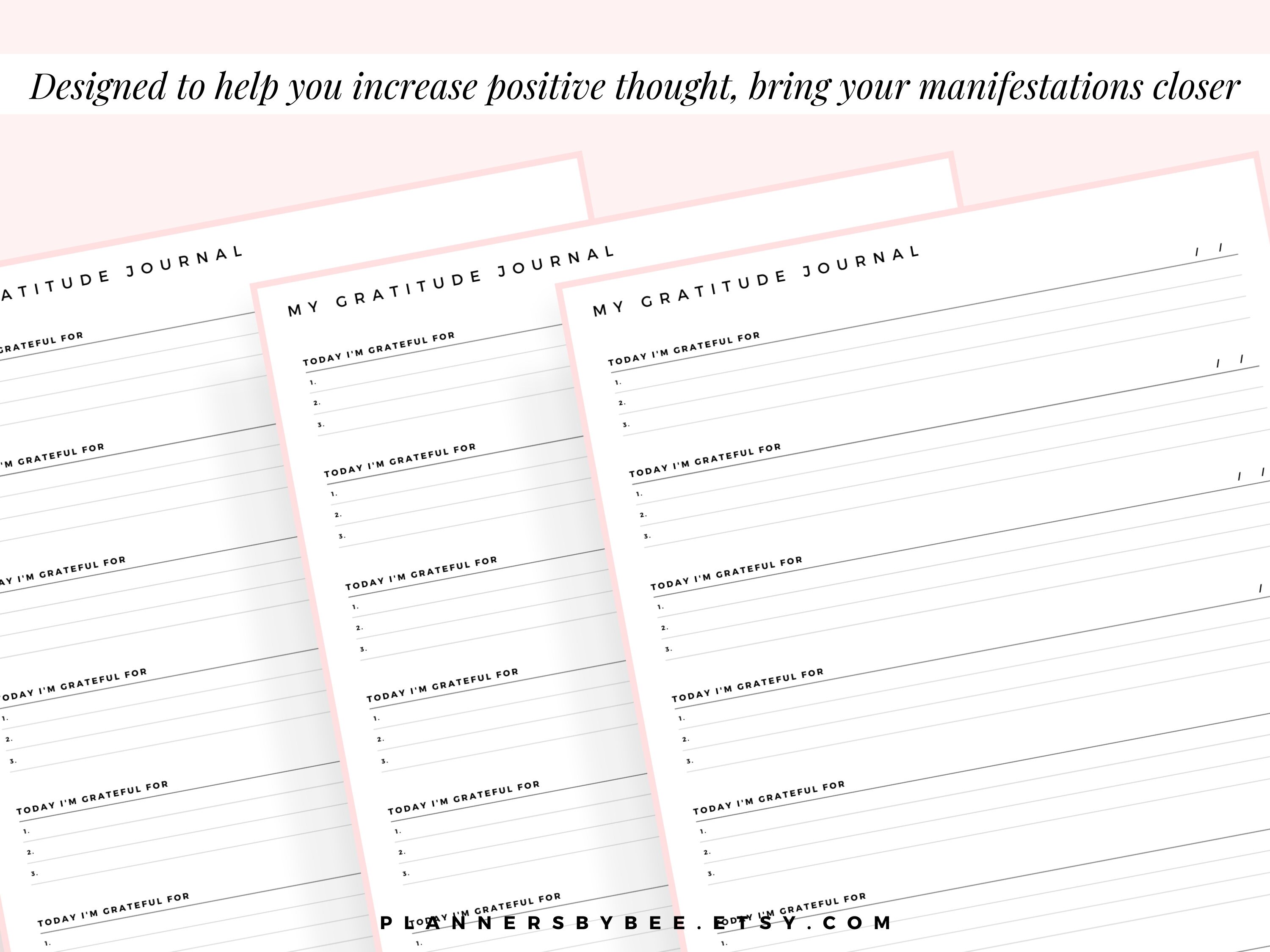 Gratitude Journal Printable Daily Mindful Journal Manifest | Etsy