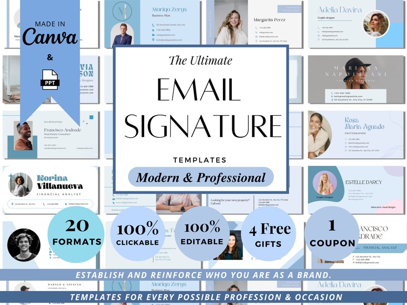 Professional Gmail Email Signature Template Modern Email - Etsy