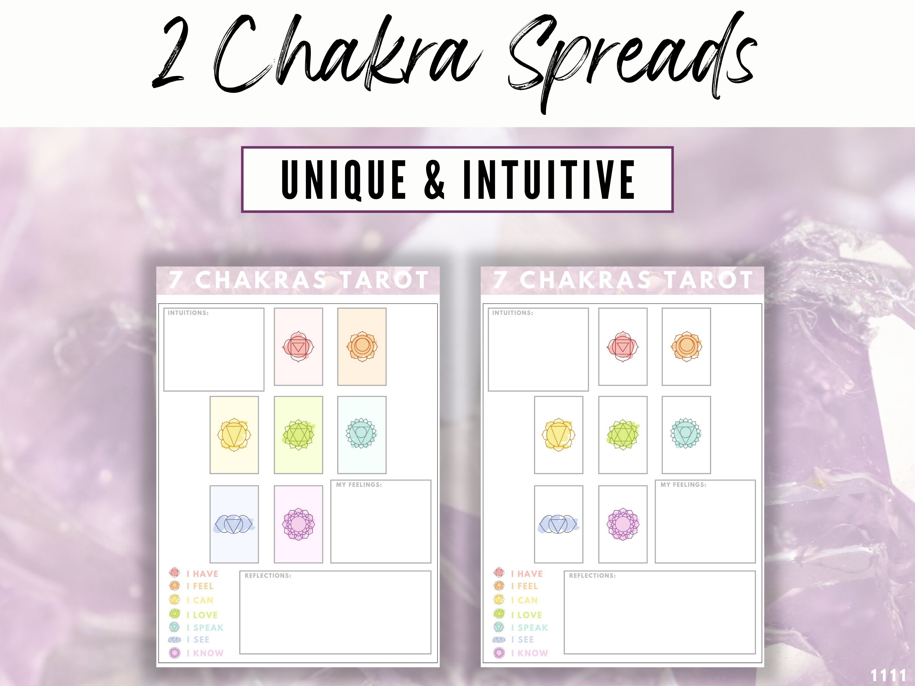 Buy 7 Chakras Tarot Journal Printable Tarot Spreads Chakra Online in ...