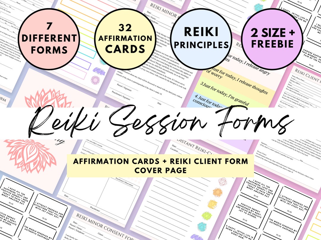 Reiki Post-session Client Forms, Reiki Session Form Bundle, Reiki Post ...
